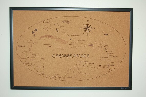 Scuba Diving Cork Bulletin Board Scuba Diving Pin Map - Etsy