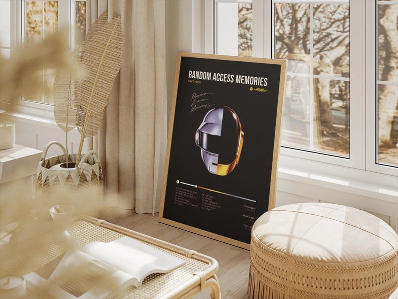 Daft Punk Random Access Memories Poster, Spotify Code Music Wall Print ...