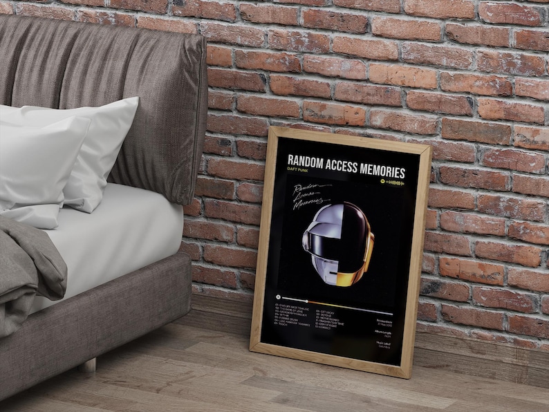 Daft Punk Random Access Memories Poster, Spotify Code Music Wall Print ...