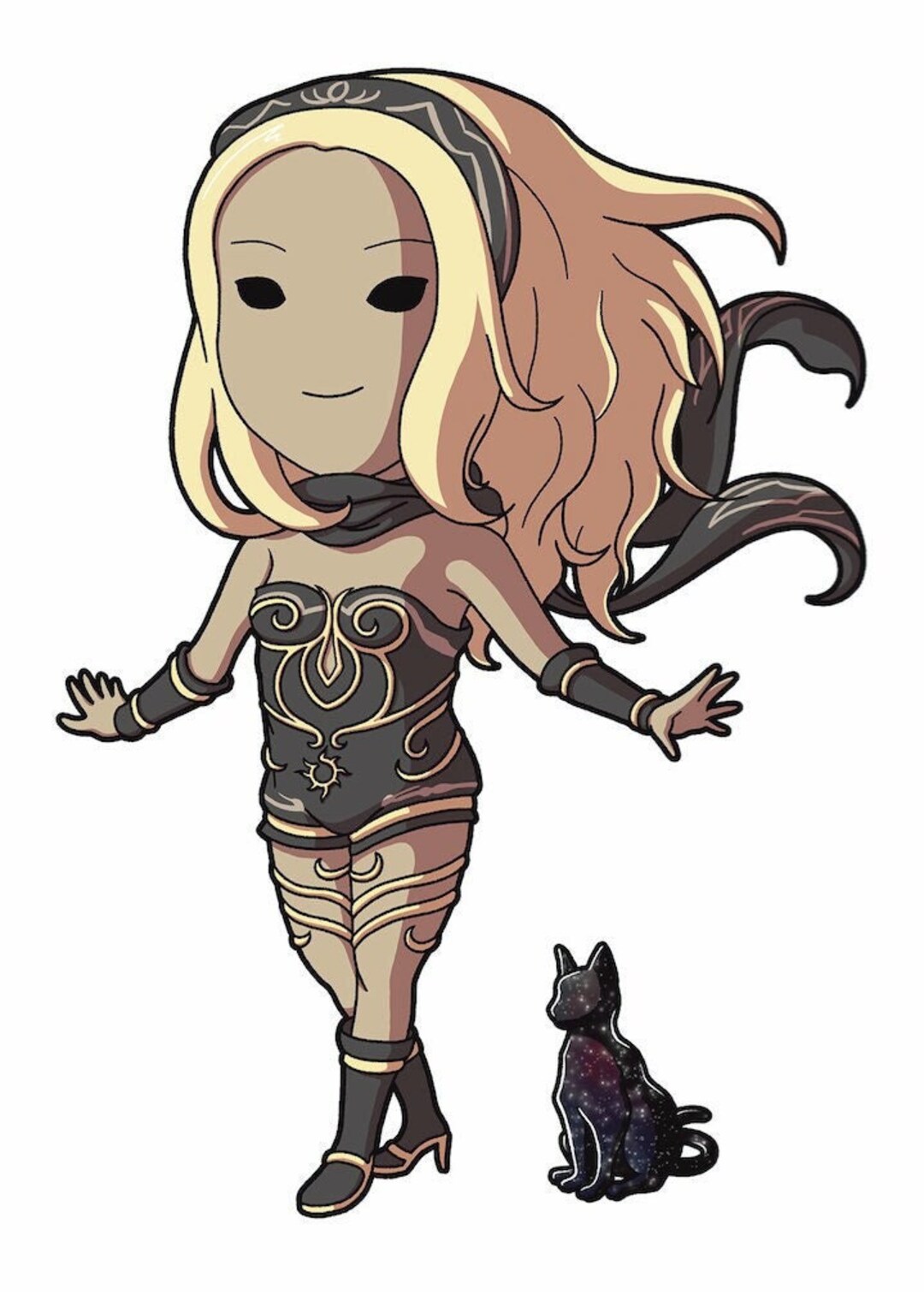 Kat, A4 Print - Little Characters - Gravity Rush - Gravity Daze - Chibi ...