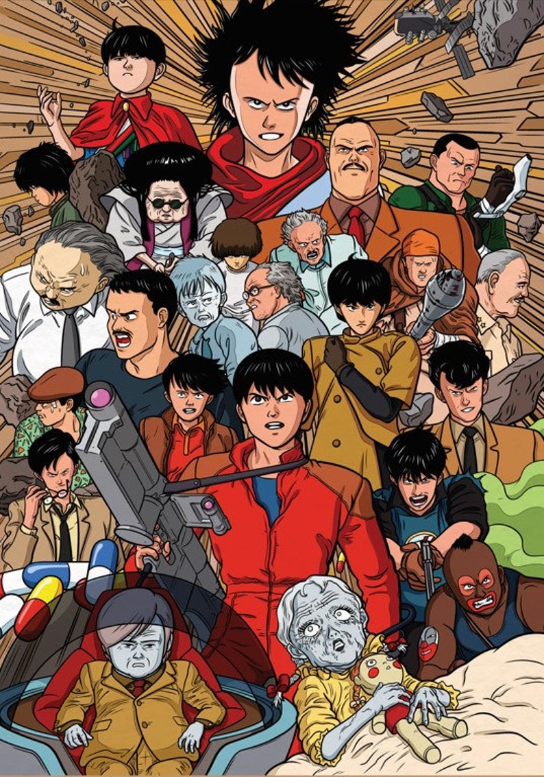 Akira Print, A4 Art, Manga, Neo Tokyo, Retro, Kaneda, Tetsuo, Fanart - Etsy