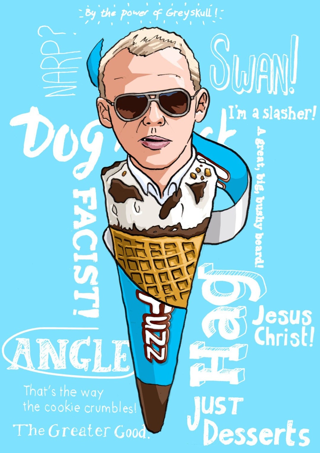 Hot Fuzz Cornetto Print | A4 Size - Etsy