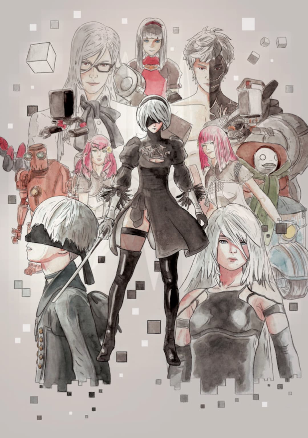 Nier: Automata, A4 Print - Gaming - 2B - 9S - A2 - Etsy