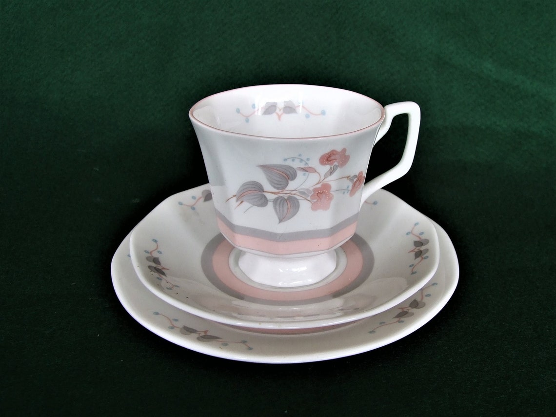 Queen's Fine Bone China francine Pattern Trio - Etsy