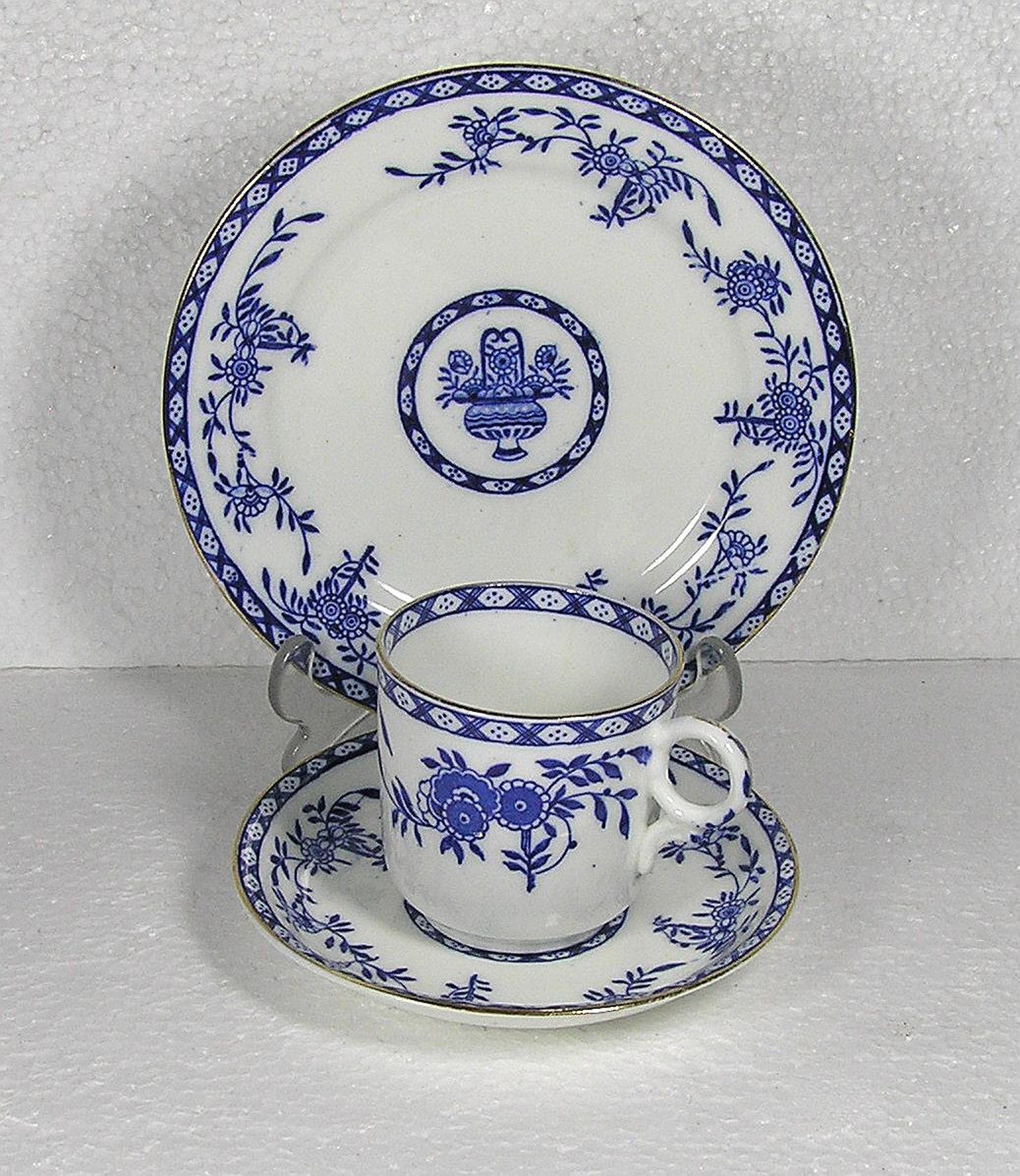 Antique Blue and White Delph Pattern Trio Rare - Etsy UK