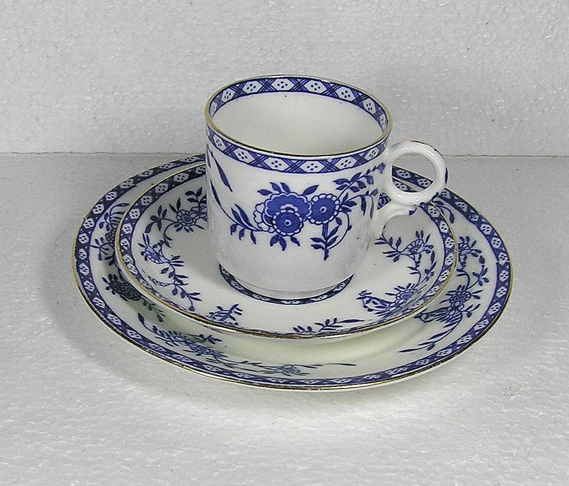 Antique Blue and White Delph Pattern Trio Rare - Etsy