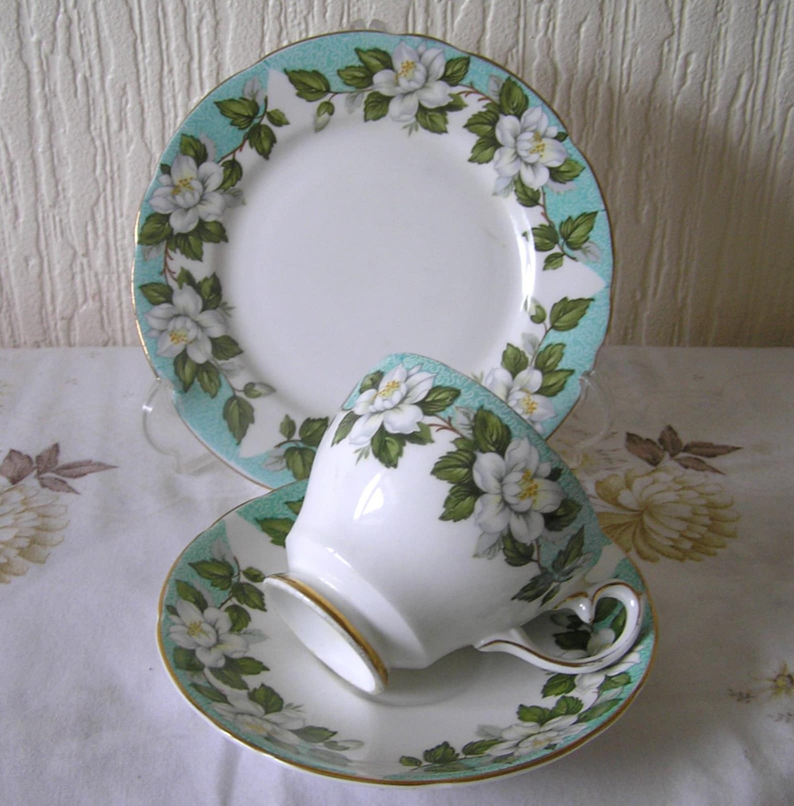 Vintage Gladstone Montrose Tea Trio Set Tea Cup Saucer Side Plate WORLD ...