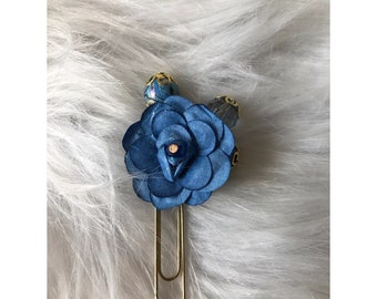 Paperclip Rose White/green. Gold Hardware Paperclip With - Etsy