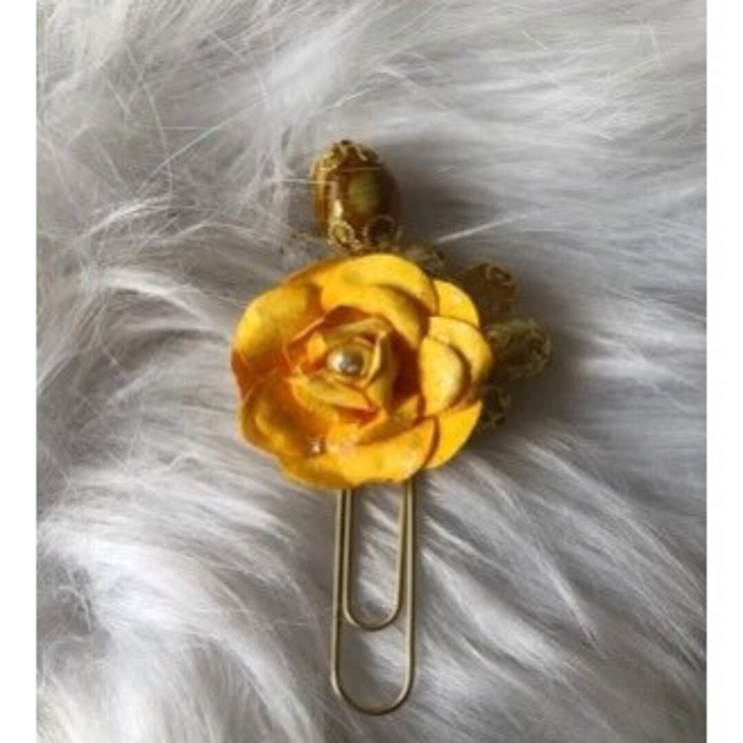 Paperclip Rose Dark Yellow. Gold Hardware Paperclip With - Etsy