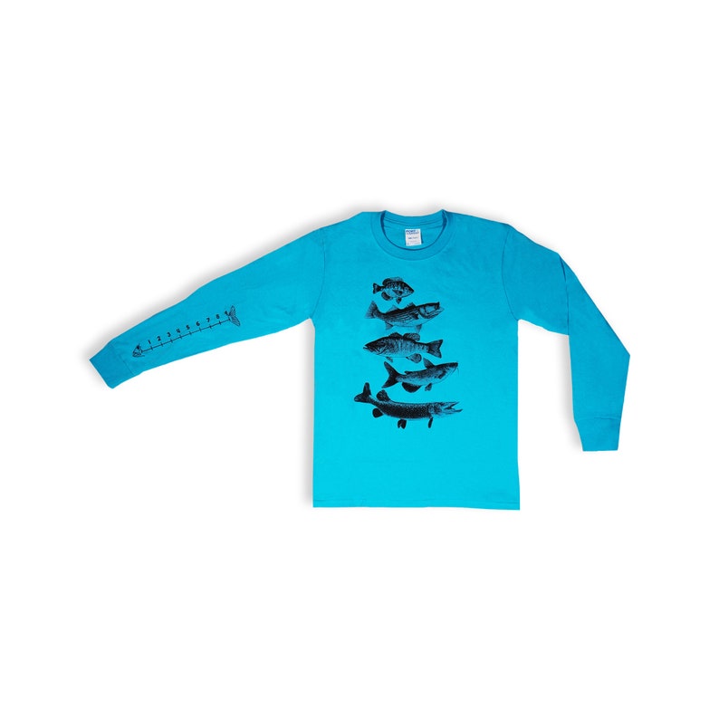 Cotton Kids Fishing Shirt With Ruler to Measure Fish Youth - Etsy