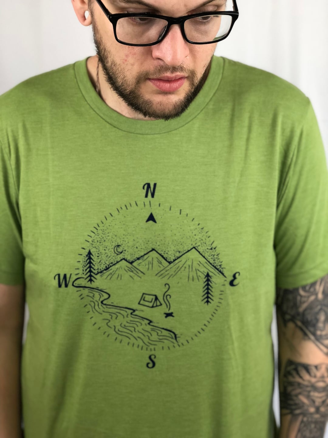 Camping Compass T-shirt - Etsy