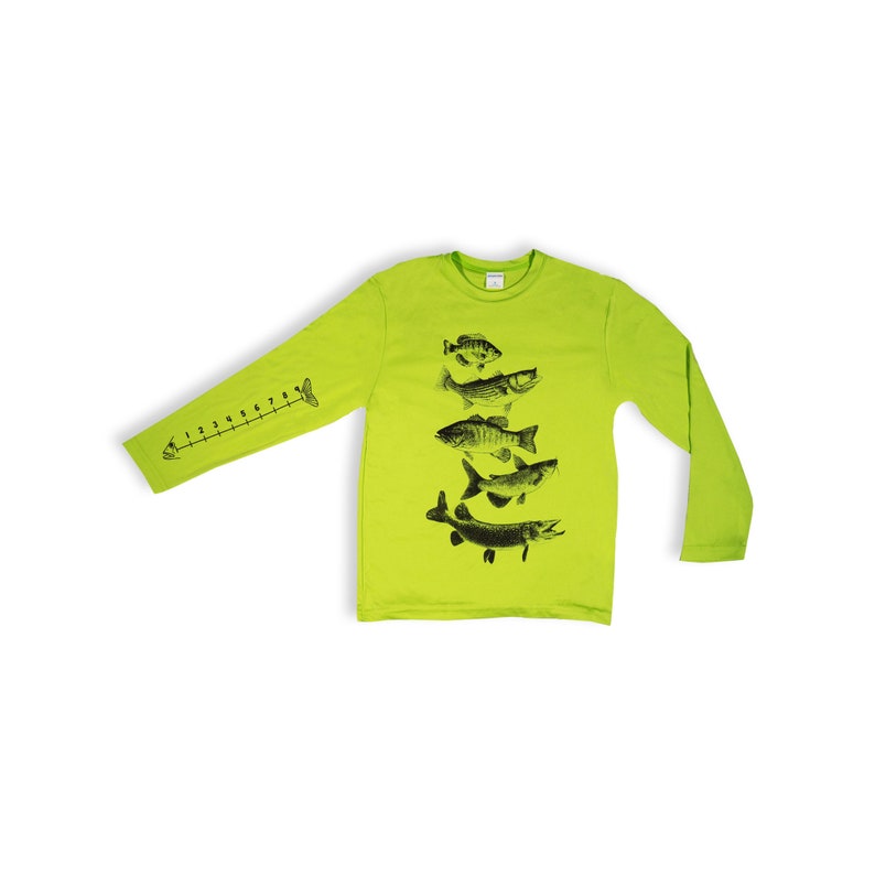 Cotton Kids Fishing Shirt With Ruler to Measure Fish Youth - Etsy