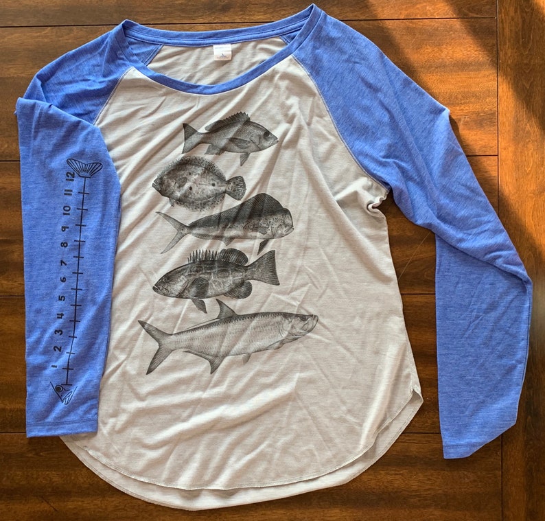 Ocean Fish Shirt Saltwater fishing With Ruler To Measure | Etsy
