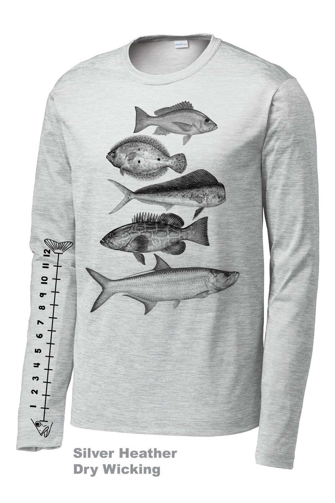 Ocean Fish Shirt (saltwater Fishing) With Ruler to Measure Fish-unisex ...