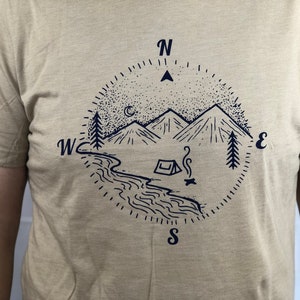 Camping Compass T-shirt - Etsy