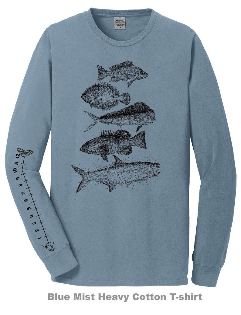 Ocean Fish Shirt saltwater Fishing With Ruler to Measure - Etsy