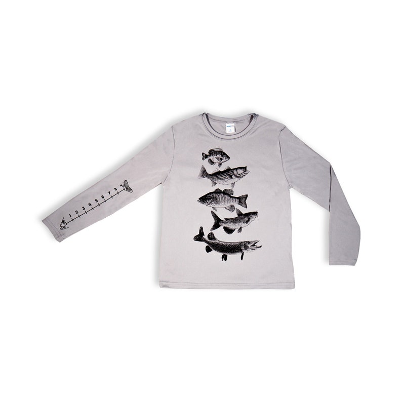 Cotton Kids Fishing Shirt With Ruler to Measure Fish Youth - Etsy