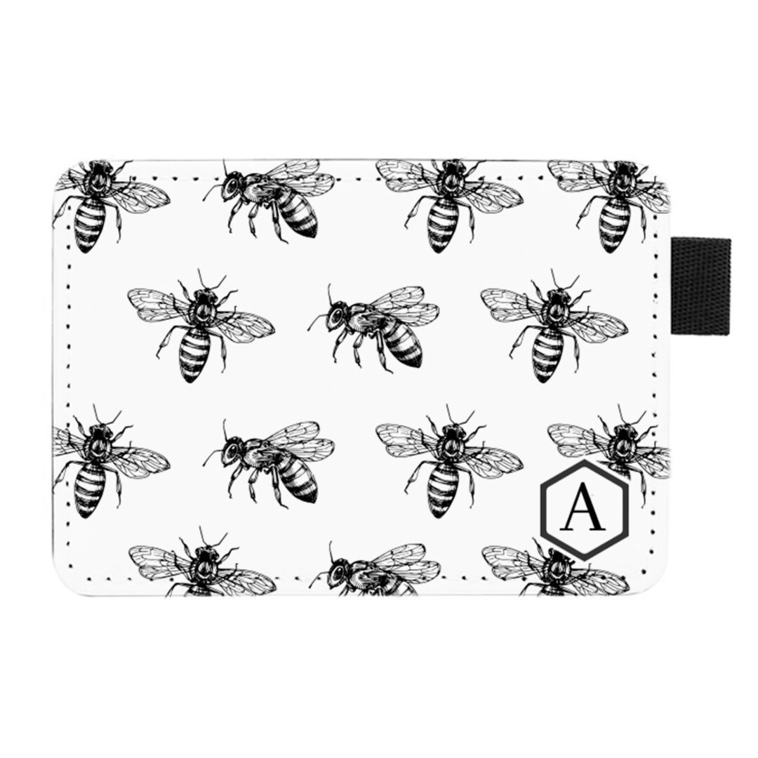 Beehive Personalised Card Holder Wallet Monogram Vegan Leather - Etsy