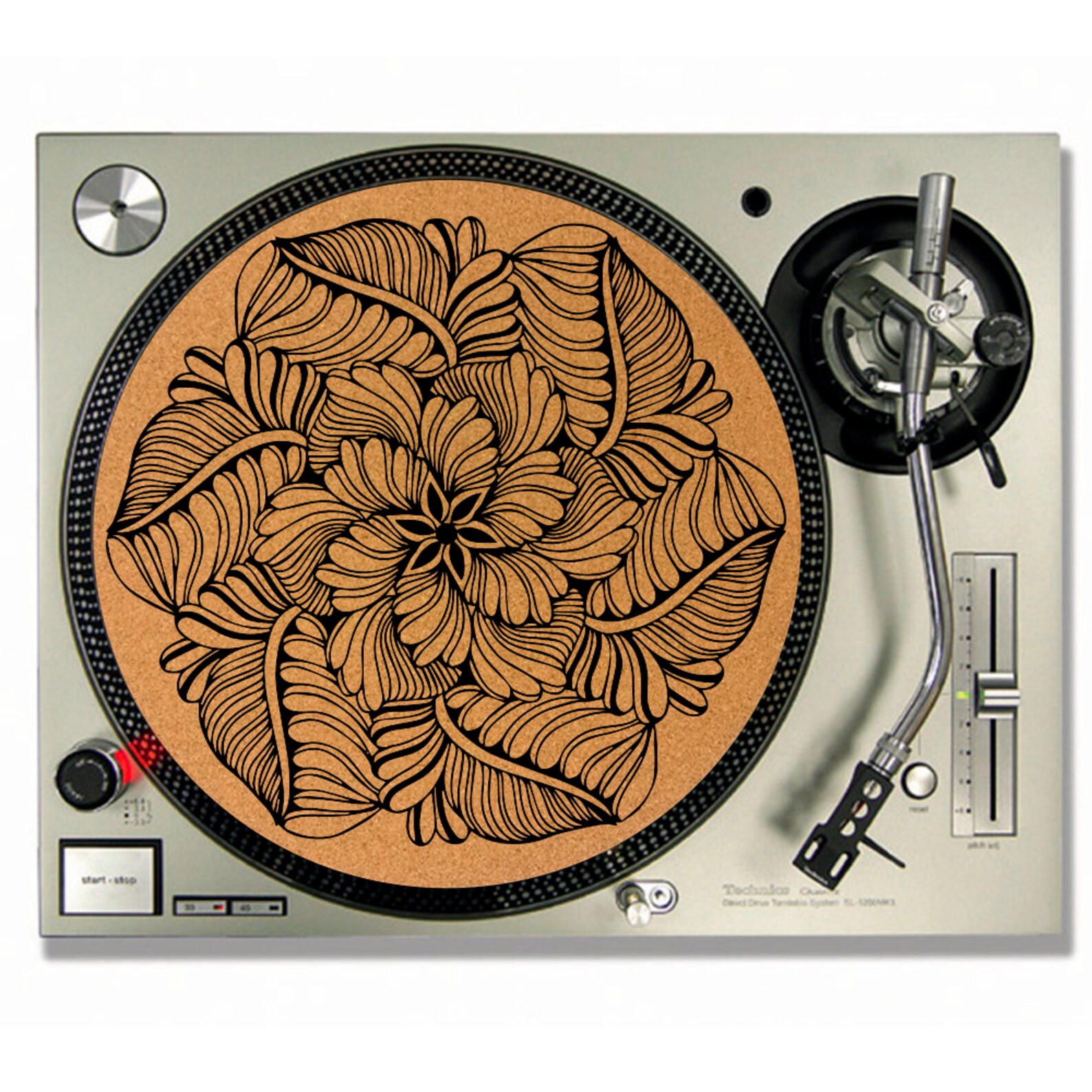 Leaf Mandala Turntable Slipmat Cork Turntable Mat DJ Slip | Etsy
