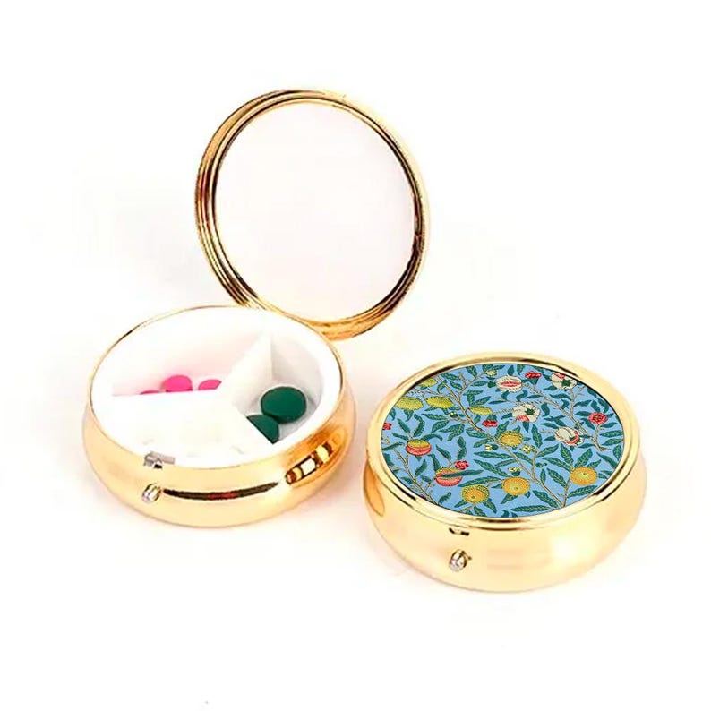 Pill Box FRUIT Art Nouveau Pill Container Pocket Medicine Pill Box ...