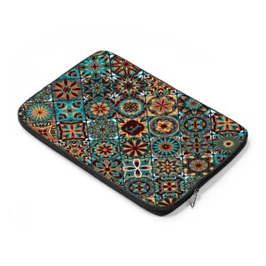 Ethnic Mandala Monogram Personalized Laptop Sleeve, Mustard Laptop Case ...