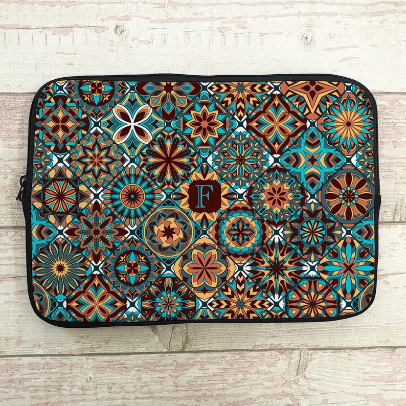 Ethnic Mandala Monogram Personalized Laptop Sleeve Mustard - Etsy