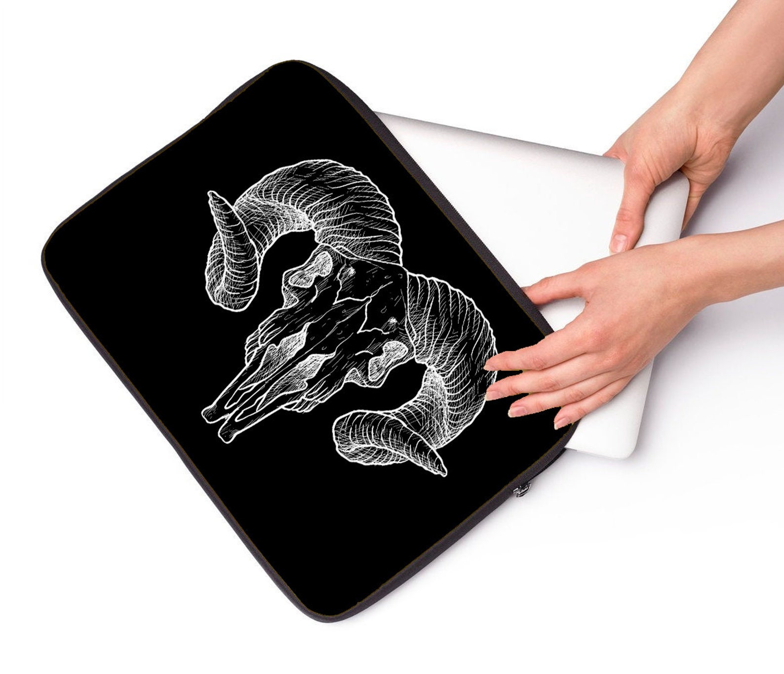 RAM SKULL BLACK Laptop Sleeve Laptop Case Laptop Sleeve | Etsy