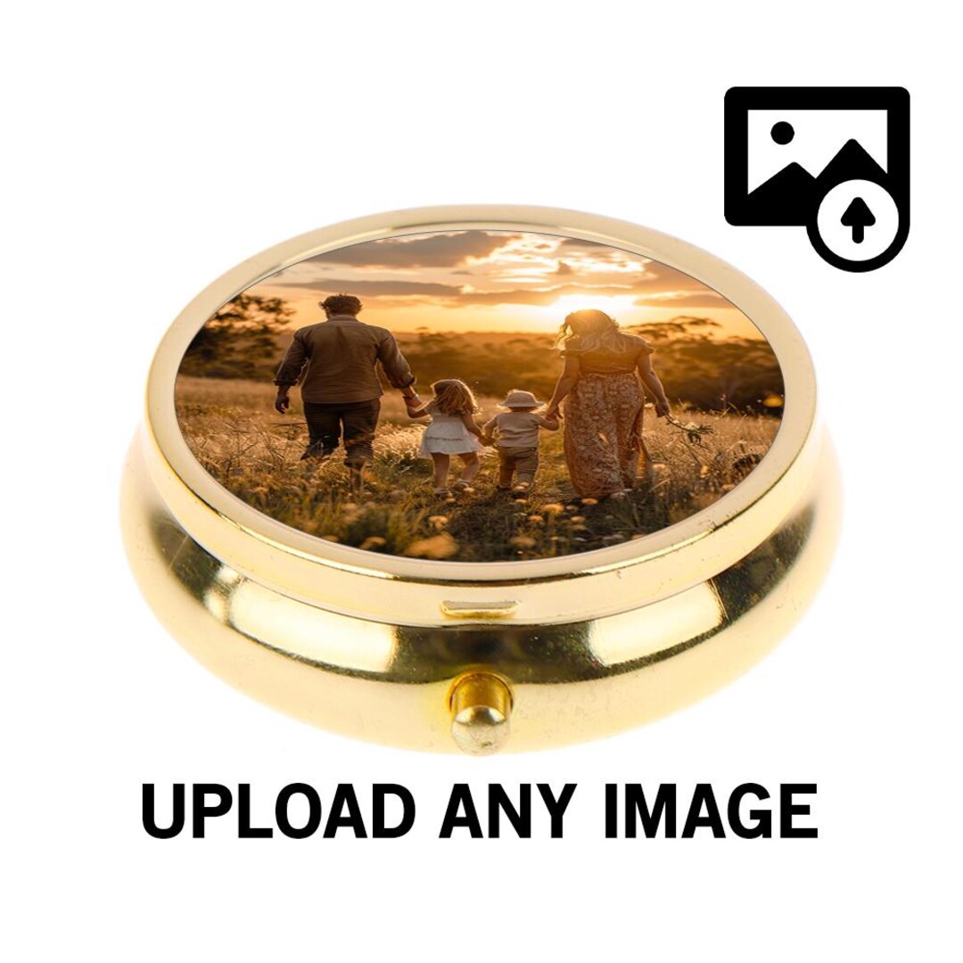 Personalised Photo Pill Box Art Nouveau Pill Container Pocket Medicine ...