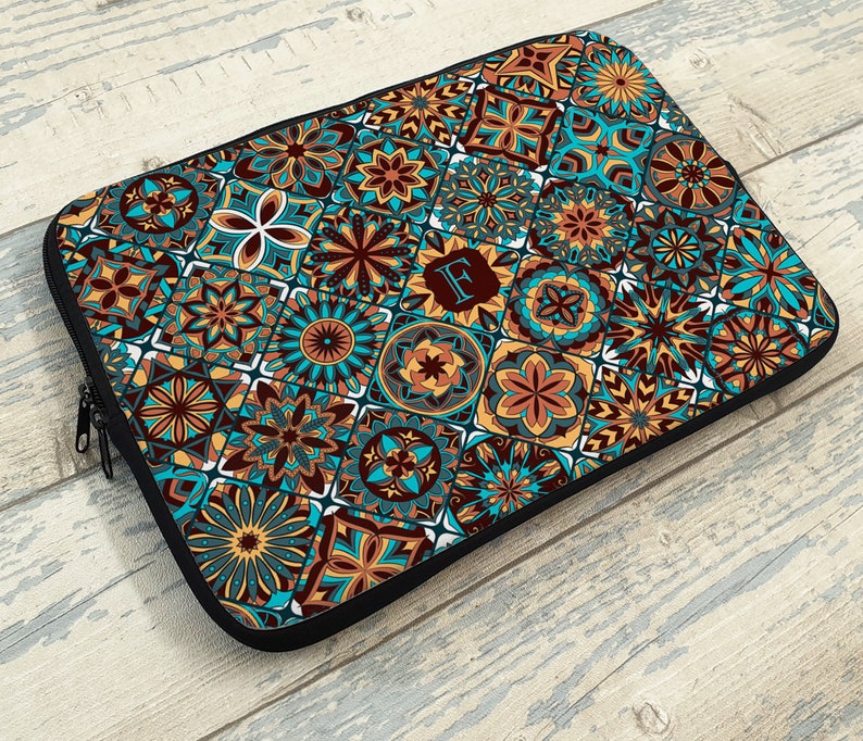 Ethnic Mandala Monogram Personalized Laptop Sleeve Mustard - Etsy