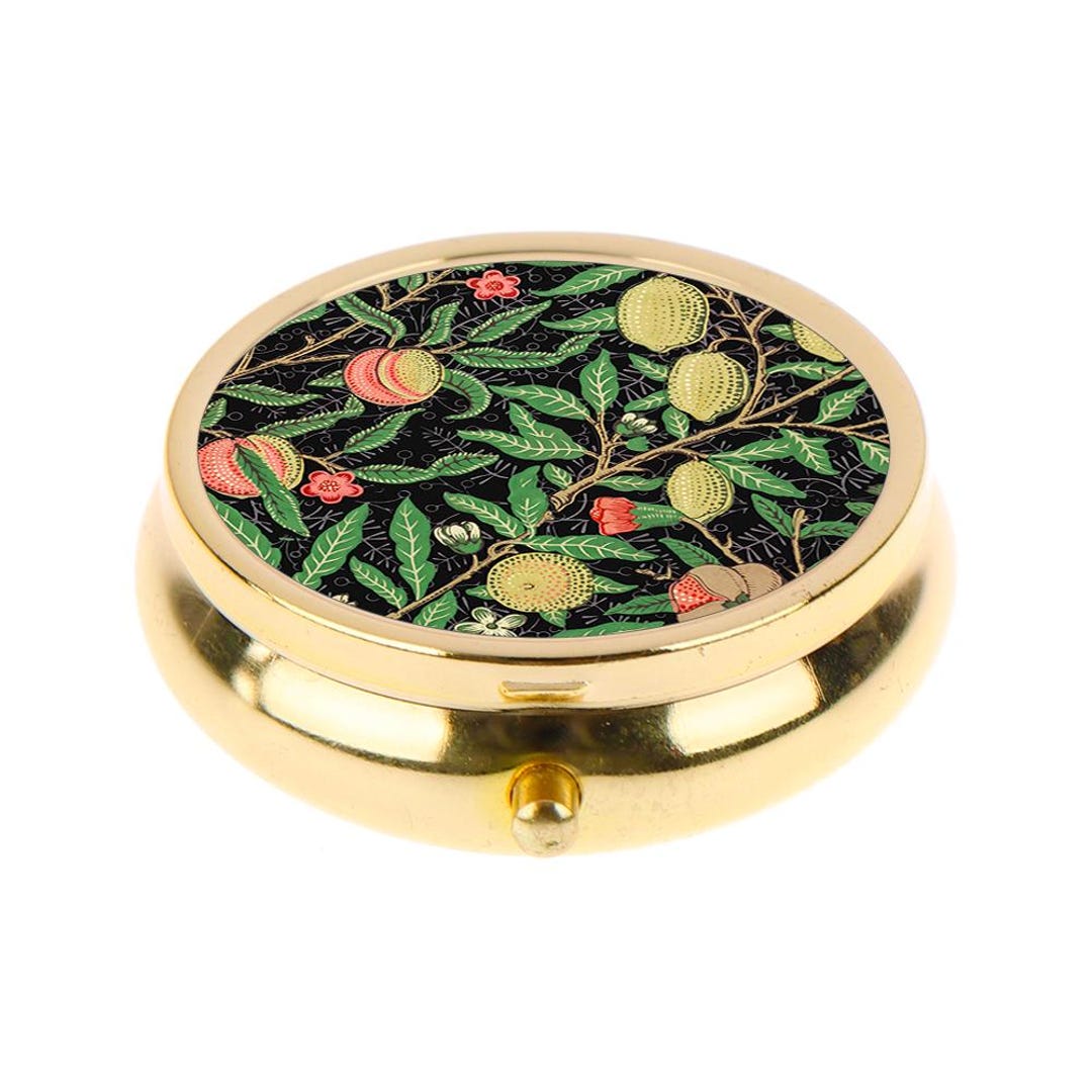 Pill Box FRUIT BLACK Art Nouveau Pill Container Pocket Medicine Pill ...