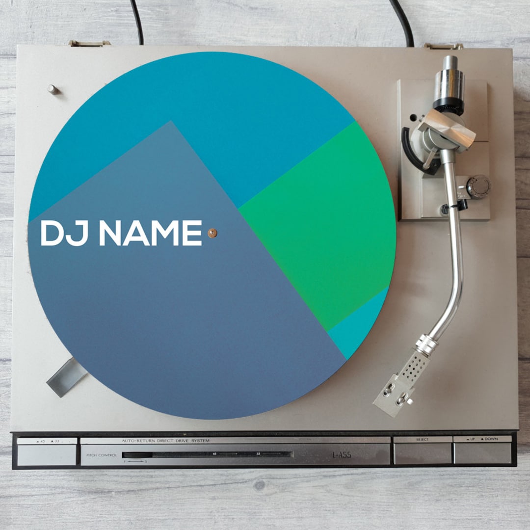 Personalized Blue Multi DJ Slipmats / Turntable Slip Mats - Technics ...