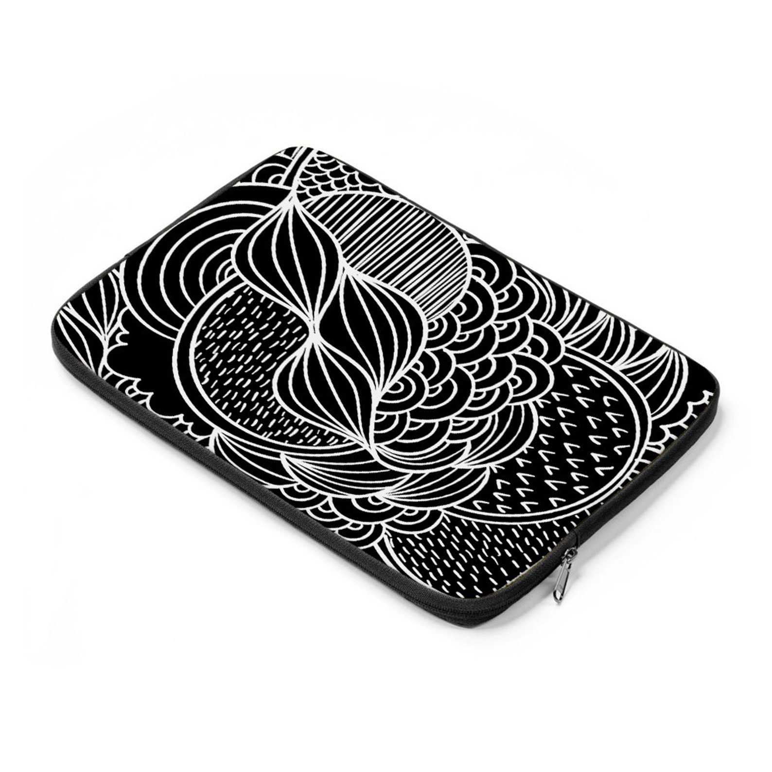 Black Pattern Fancy Laptop Sleeve Laptop Case Laptop Sleeve - Etsy