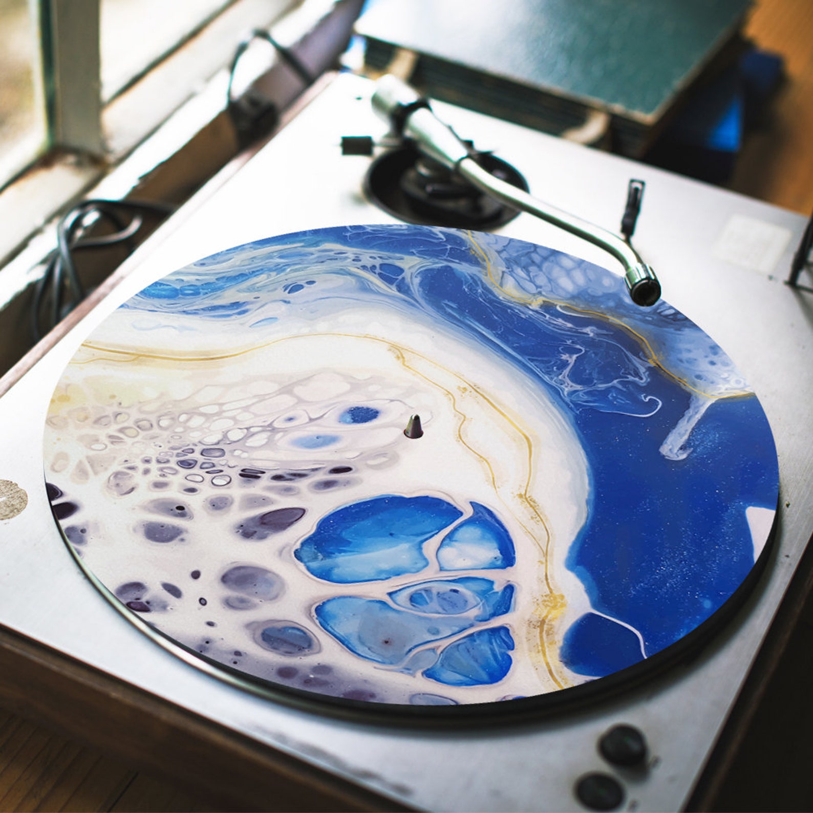 Blue Marble Vinyl DJ Slipmat / Turntable SLIP MATS | Etsy