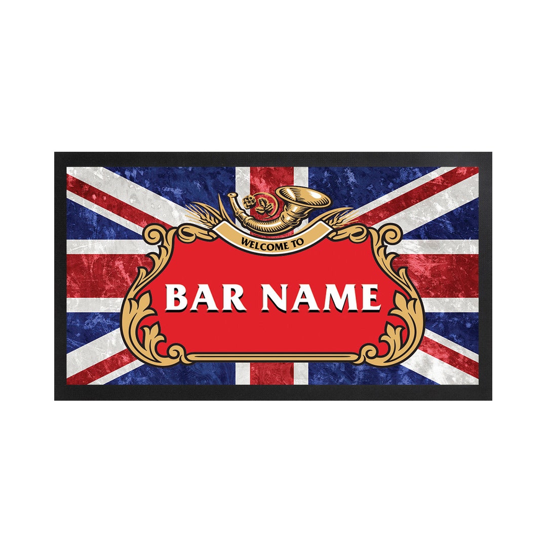 Personalised Union Jack Bar Runner - Small Bar Runner / Man Cave Gift ...