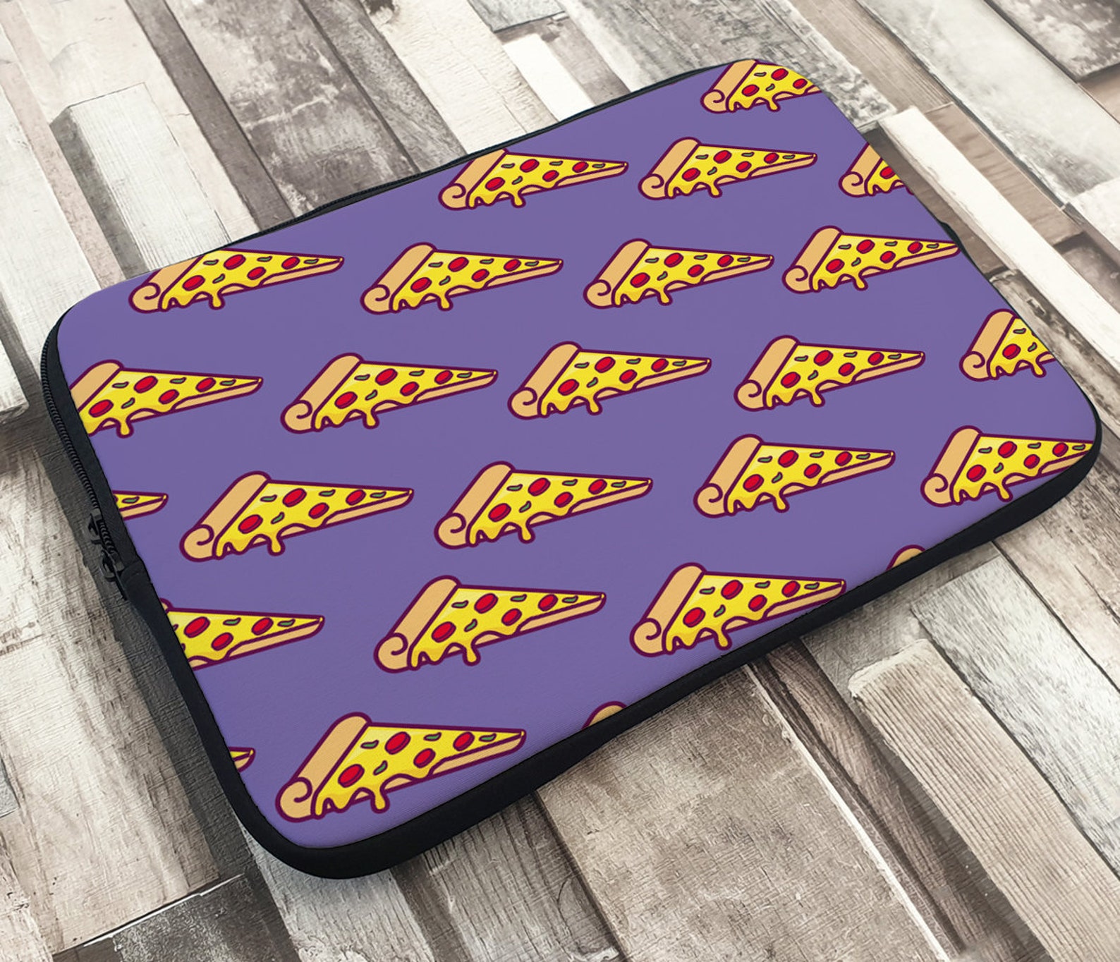 Cartoon Pizza Laptop Sleeve Purple Laptop Case Laptop - Etsy