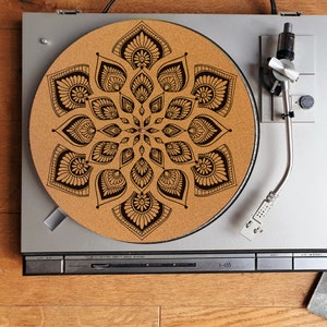 Scatter Mandala Turntable Slipmat - Cork Turntable Mat - DJ Slip Mat - Etsy