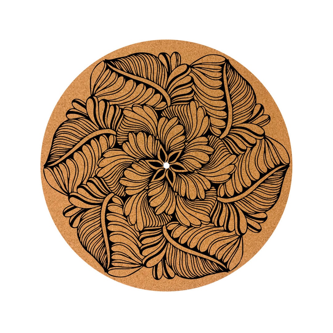 Leaf Mandala Turntable Slipmat Cork Turntable Mat DJ Slip - Etsy