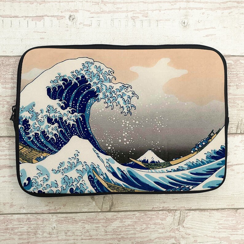 The Great Wave Laptop Sleeve laptop case Japanese device | Etsy