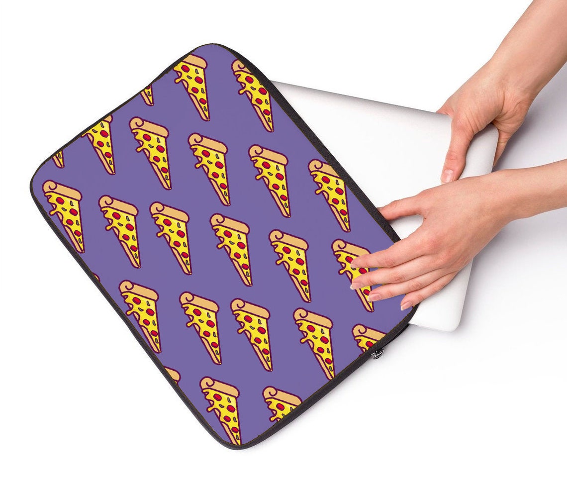 Cartoon Pizza Laptop Sleeve Purple Laptop Case Laptop - Etsy
