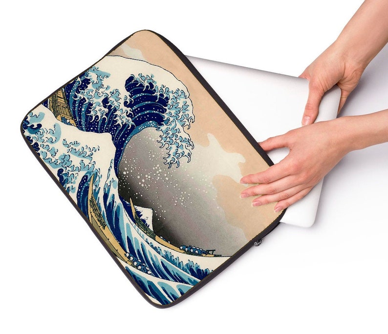 The Great Wave Laptop Sleeve laptop case Japanese device | Etsy
