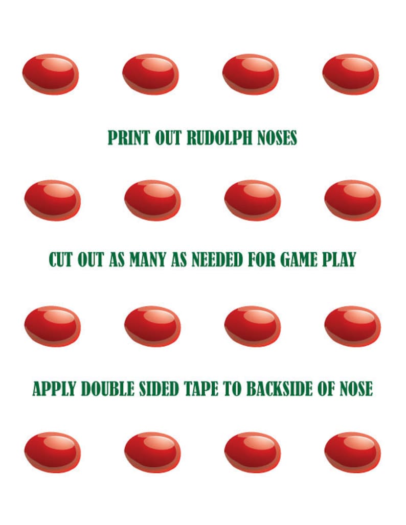 Pin the Nose on Rudolph Party Game - Etsy