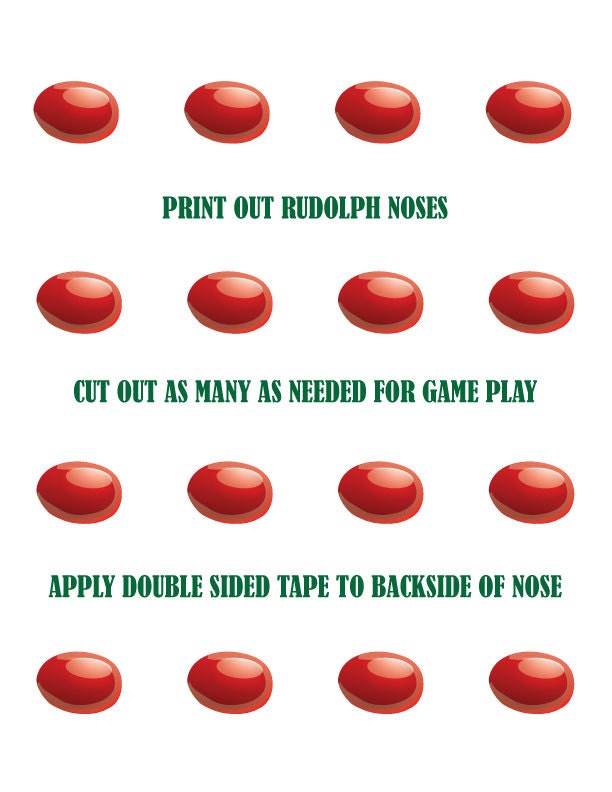 Pin the Nose on Rudolph Party Game - Etsy