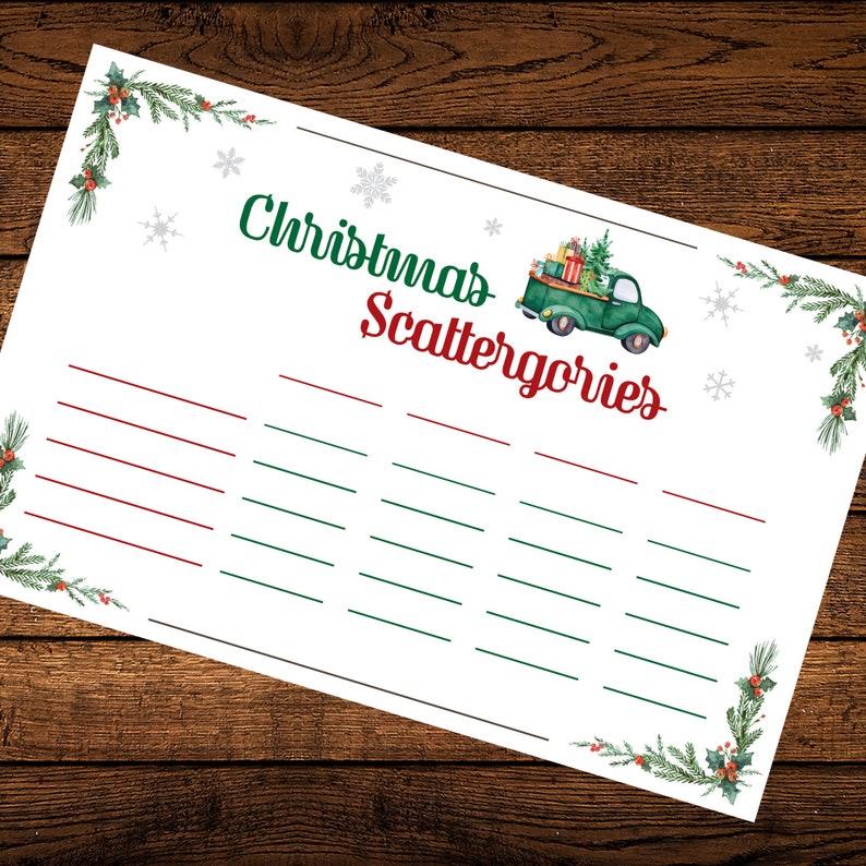 Christmas Scattergories (DOWNLOAD & PRINT) - Etsy
