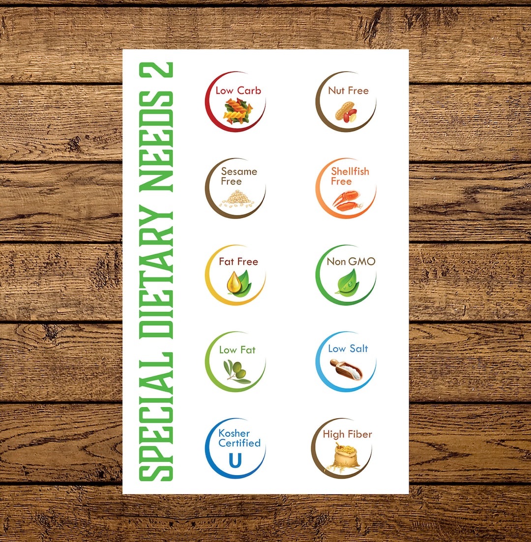 Food Labels / Special Dietary Needs Icons / Allergy Icons 2 - Etsy