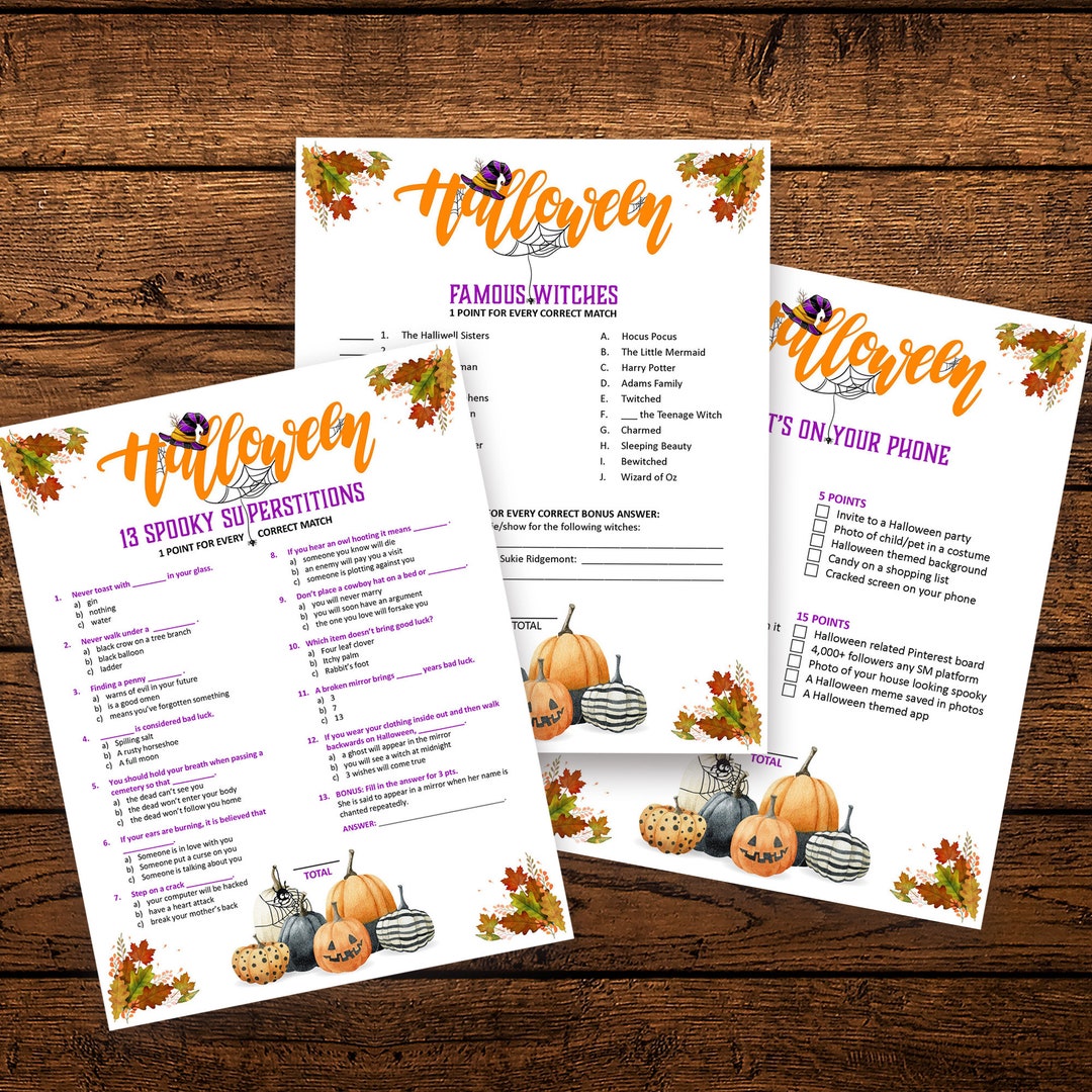 Halloween Game Bundle - DIGITAL - Etsy