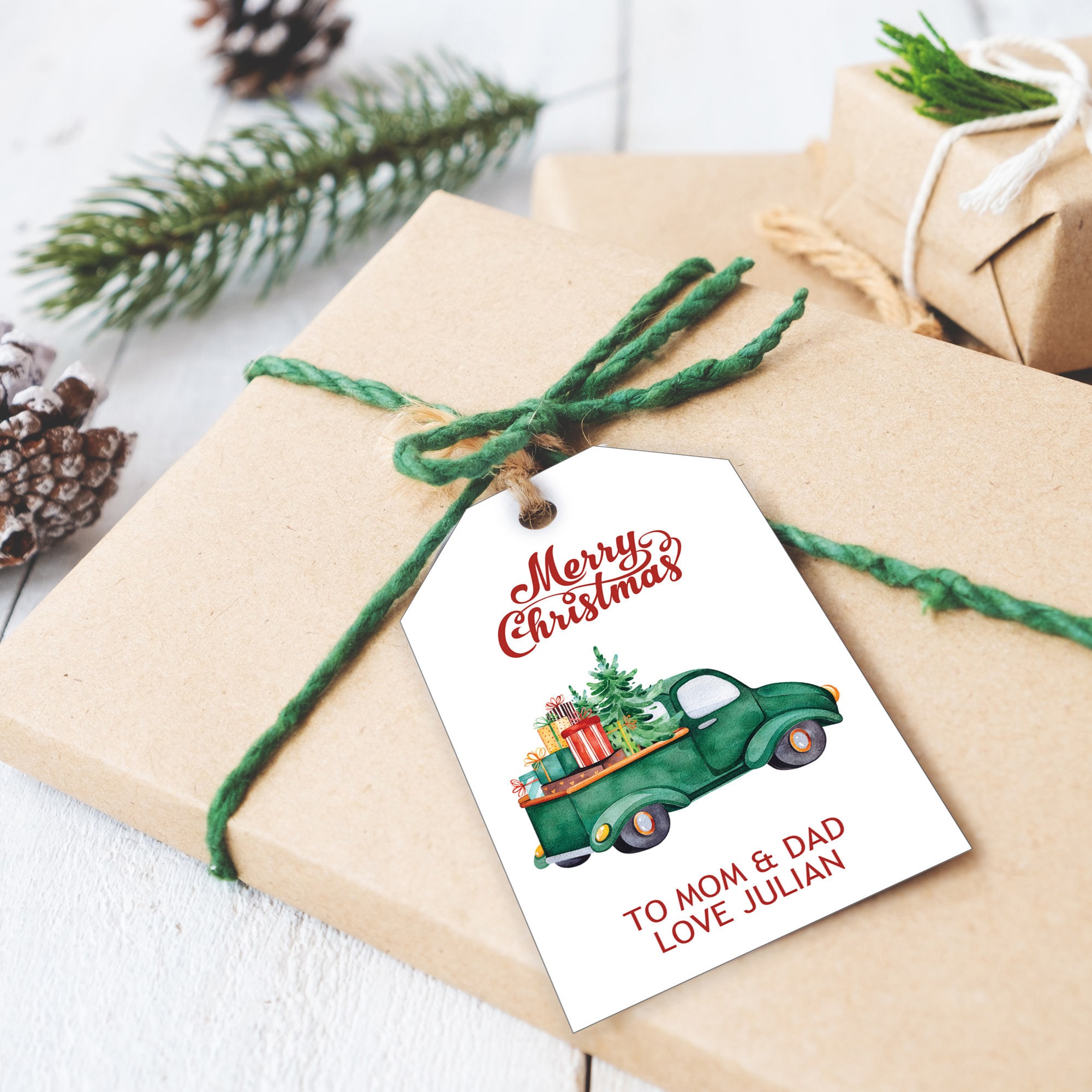 Christmas Gift Tags (customize and Print) - Etsy