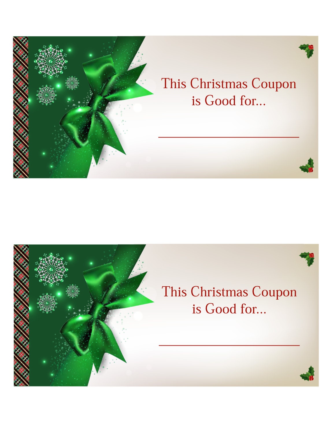 Christmas Coupon / Christmas Voucher - Etsy