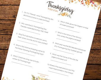 Thanksgiving Friendly Feud Game Printable, Thanksgiving Trivia ...
