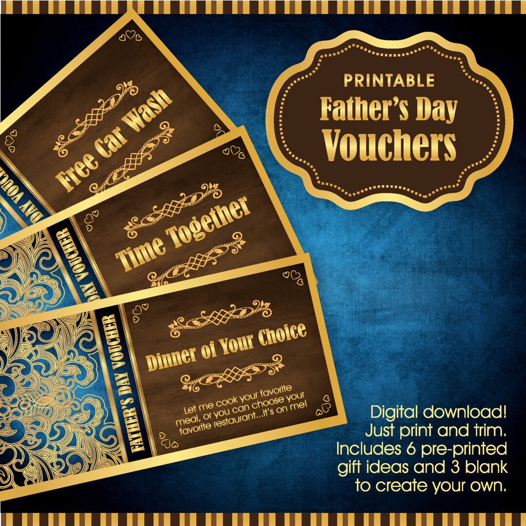 Father's Day Gift Voucher / Certificate ( Digital Download) - Etsy