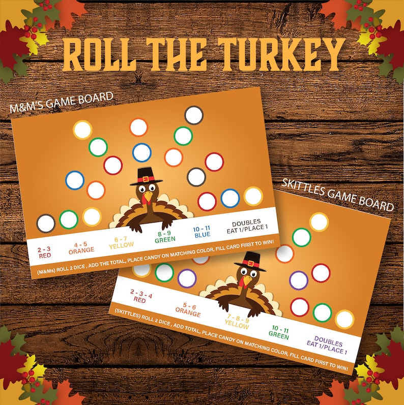 ROLL THE TURKEY (printable Thanksgiving Game) - Etsy